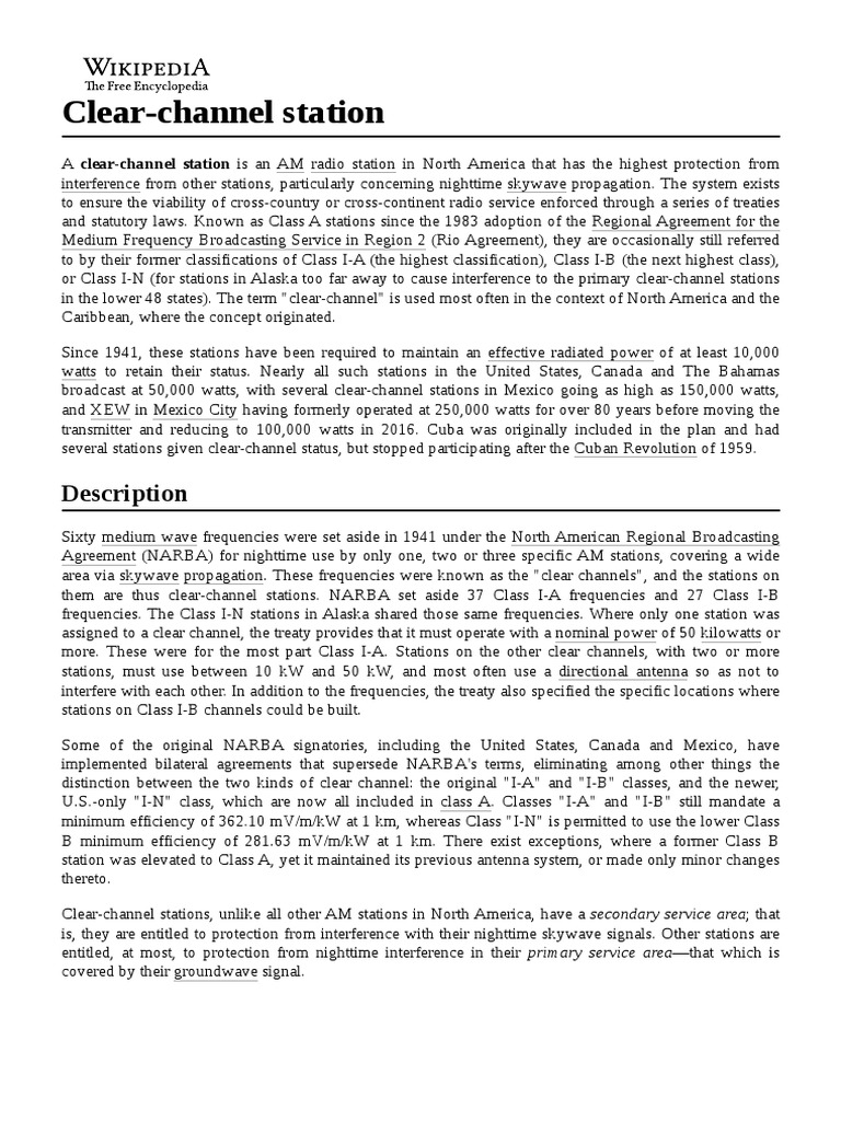 Clear-Channel Station | PDF