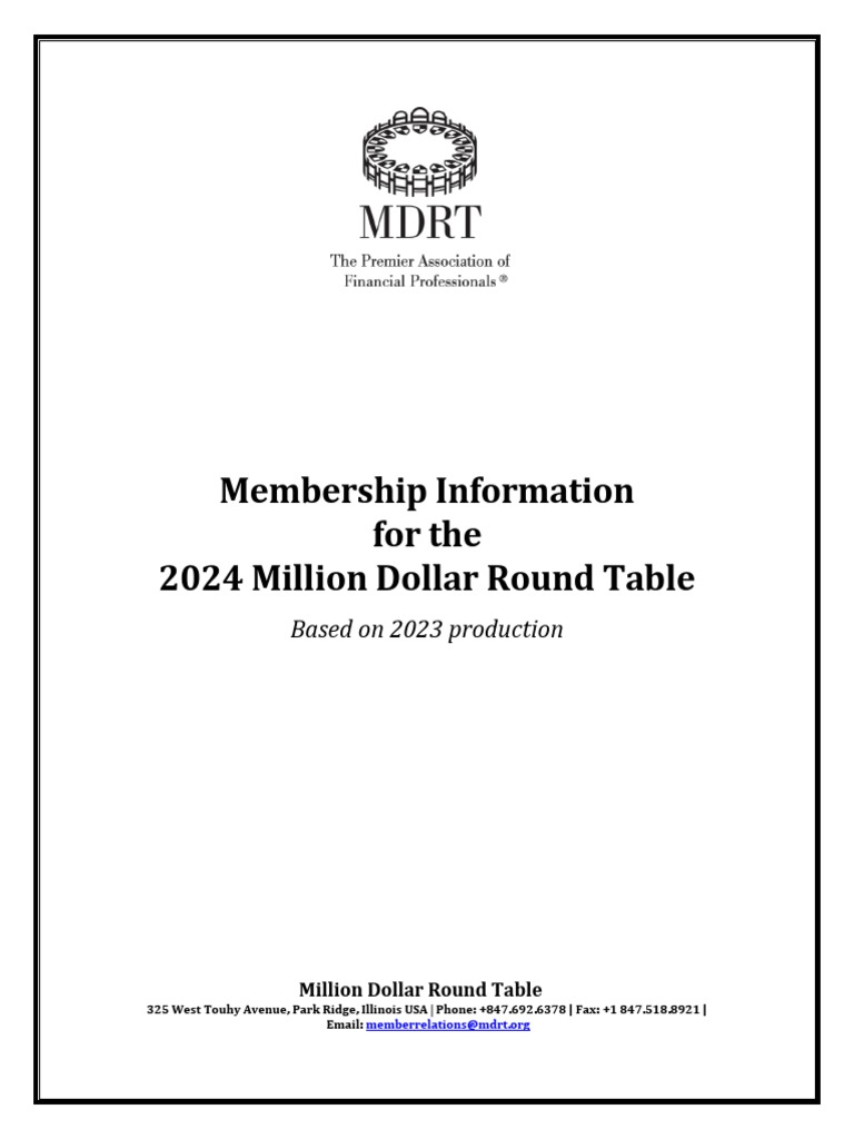 2024 MDRT Membership Requirements | PDF | Insurance | Life Insurance