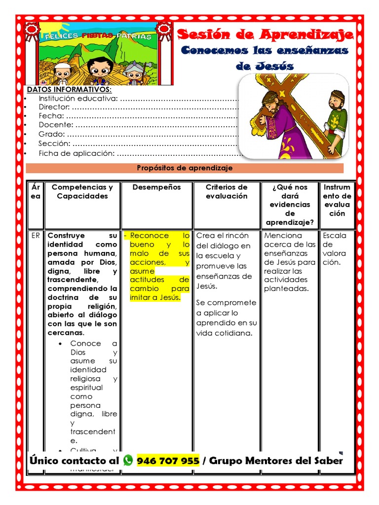 1° Sesión Día 2 Rel Conocemos Las Enseñanzas de Jesús Unidad 5 Semana 2 ...