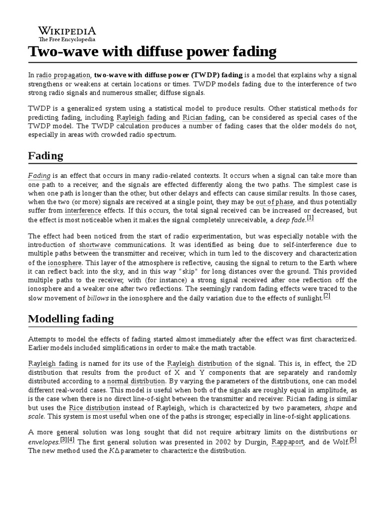 Two Wave With Diffuse Power Fading Pdf