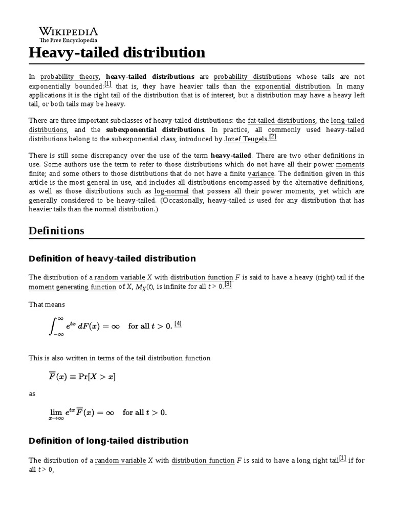 Heavy Tailed Distribution Download Free Pdf Statistical Theory