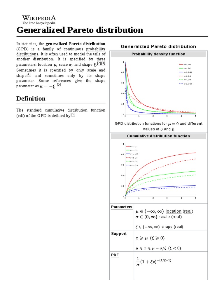 Generalized Pareto Distribution | PDF | Statistics | Statistical Theory