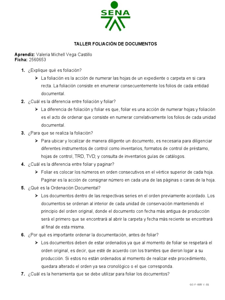 Foliación Documental: Guía Completa | PDF