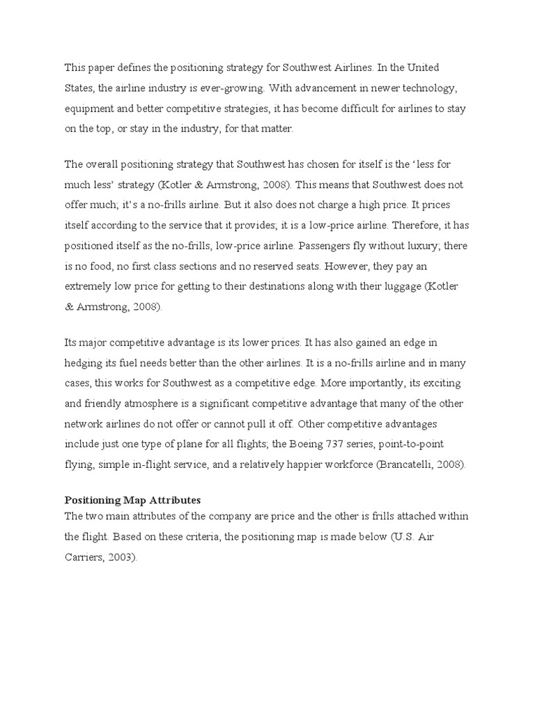 SW Strategy Map | PDF | Airlines | Low Cost Carrier