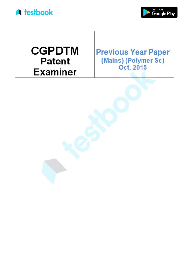 CGPDTM Patent Examiner Mains Paper 2015 | PDF