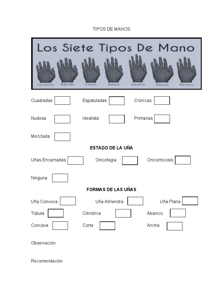 TIPOS DE MANOS | PDF