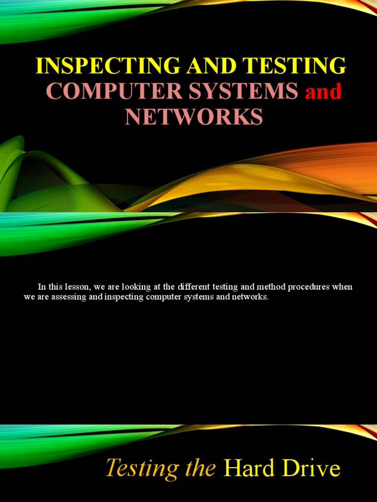 Lesson 8 (Inspecting and Testing Computer Systems and Networks) | PDF ...