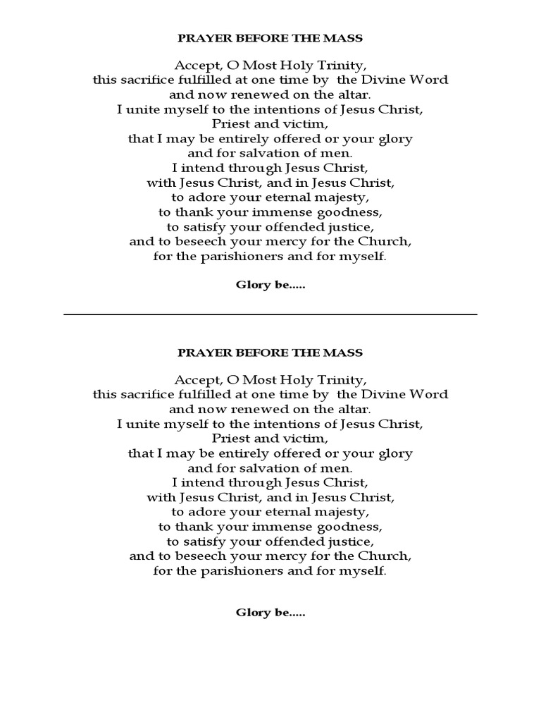 Prayer Before The Mass | PDF