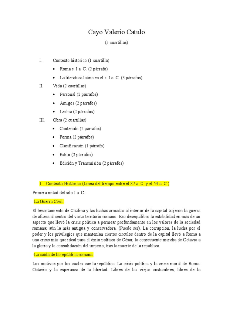 Cayo Valerio Catulo | PDF | Poesía
