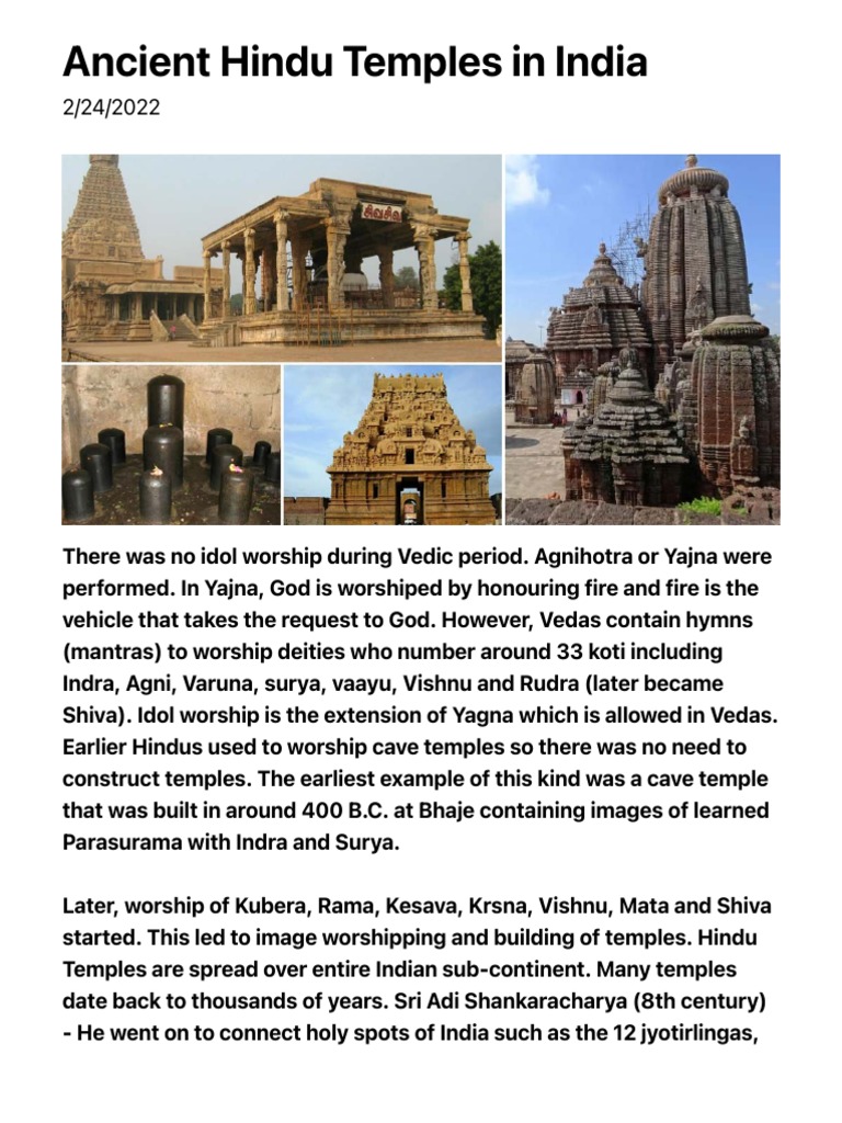 Ancient Hindu Temples in India | PDF | Shiva | Indian Religions