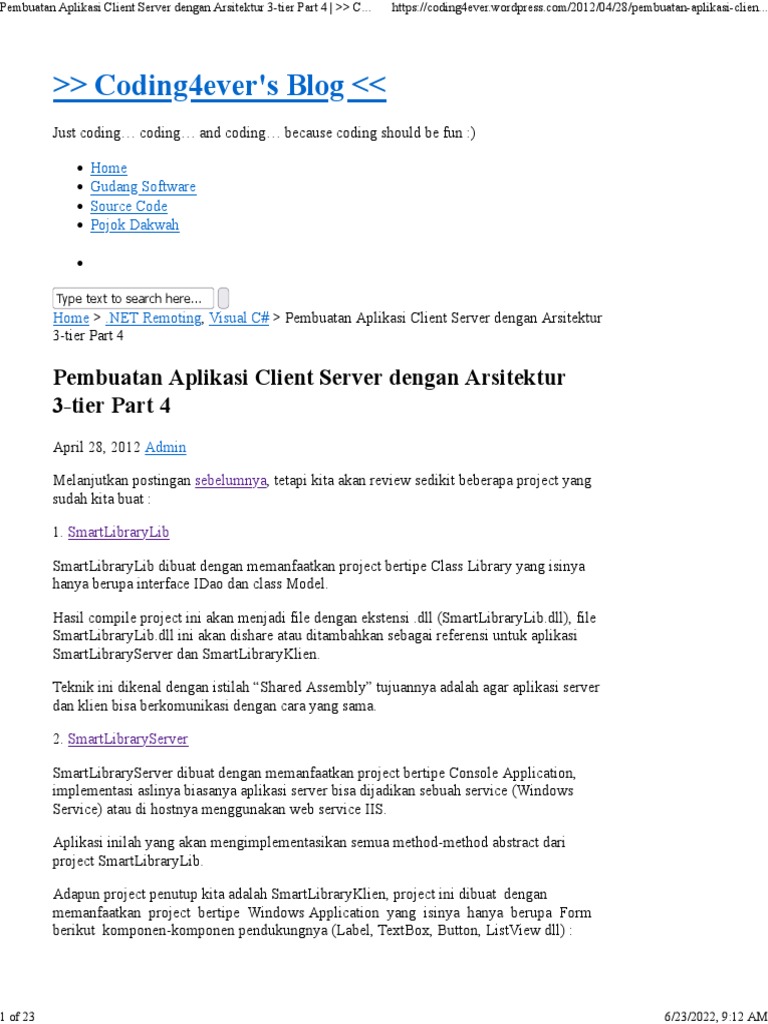 Pembuatan Aplikasi Client Server Dengan Arsitektur 3-Tier Part 4 ... Pembuatan Aplikasi Client Server Dengan Arsitektur 3-Tier Part 4 ...