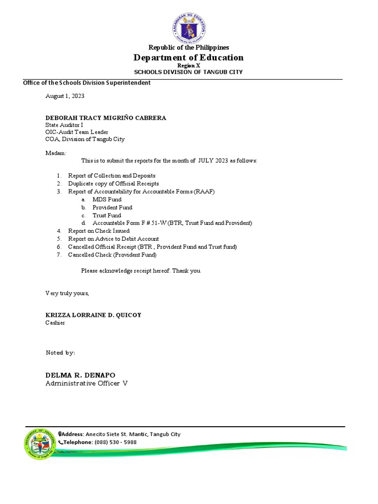 Letter of Transmittal To COA | PDF