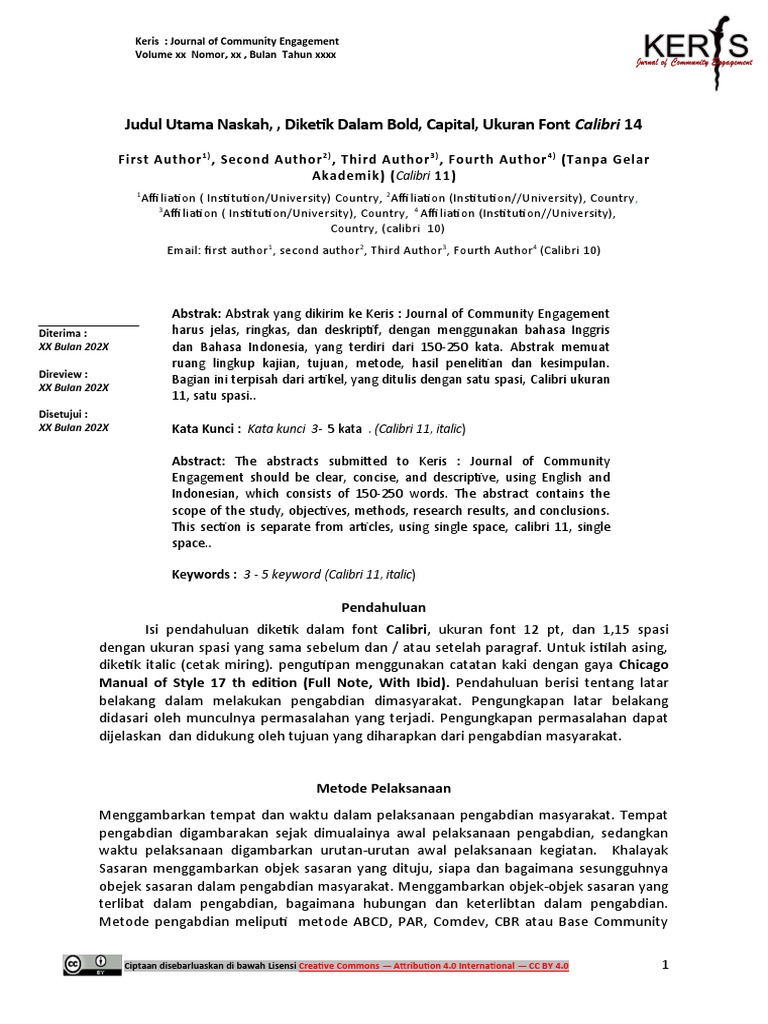 Template Keris | PDF