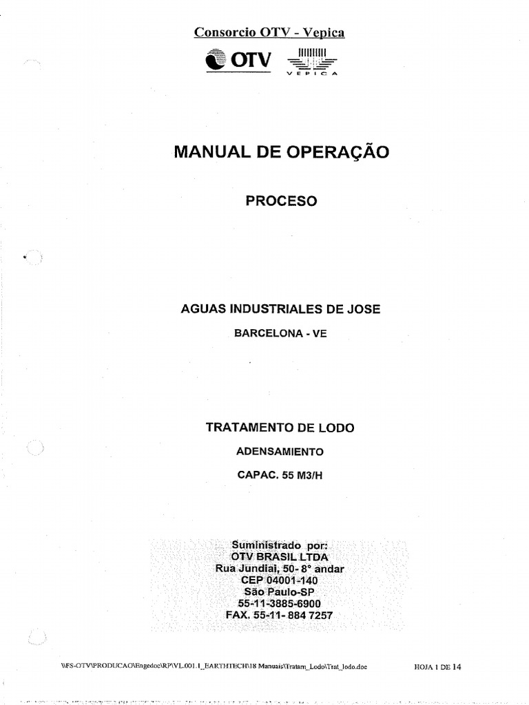 148-IC-T2-0115 Manual de Operación Proceso | PDF