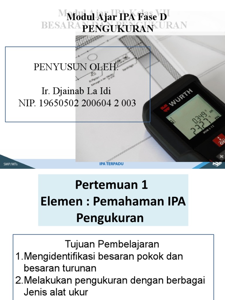 IPA Kelas 7 Bab 1 Besaran Dan Pengukuran LKMD | PDF
