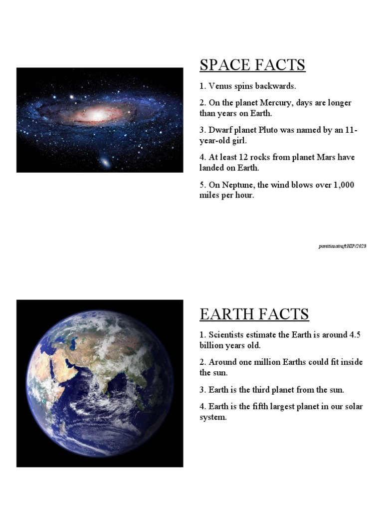 Earth and Space Fun Facts | PDF | Water | Planets