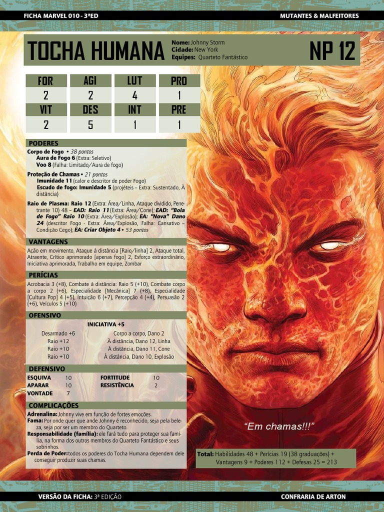 Ficha M&M 3ed 010 - Tocha Humana | PDF