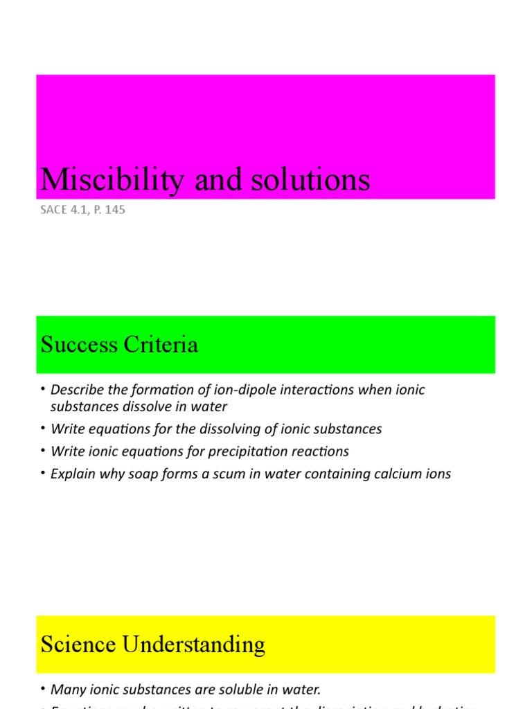 1b Miscibility and Solutions | PDF
