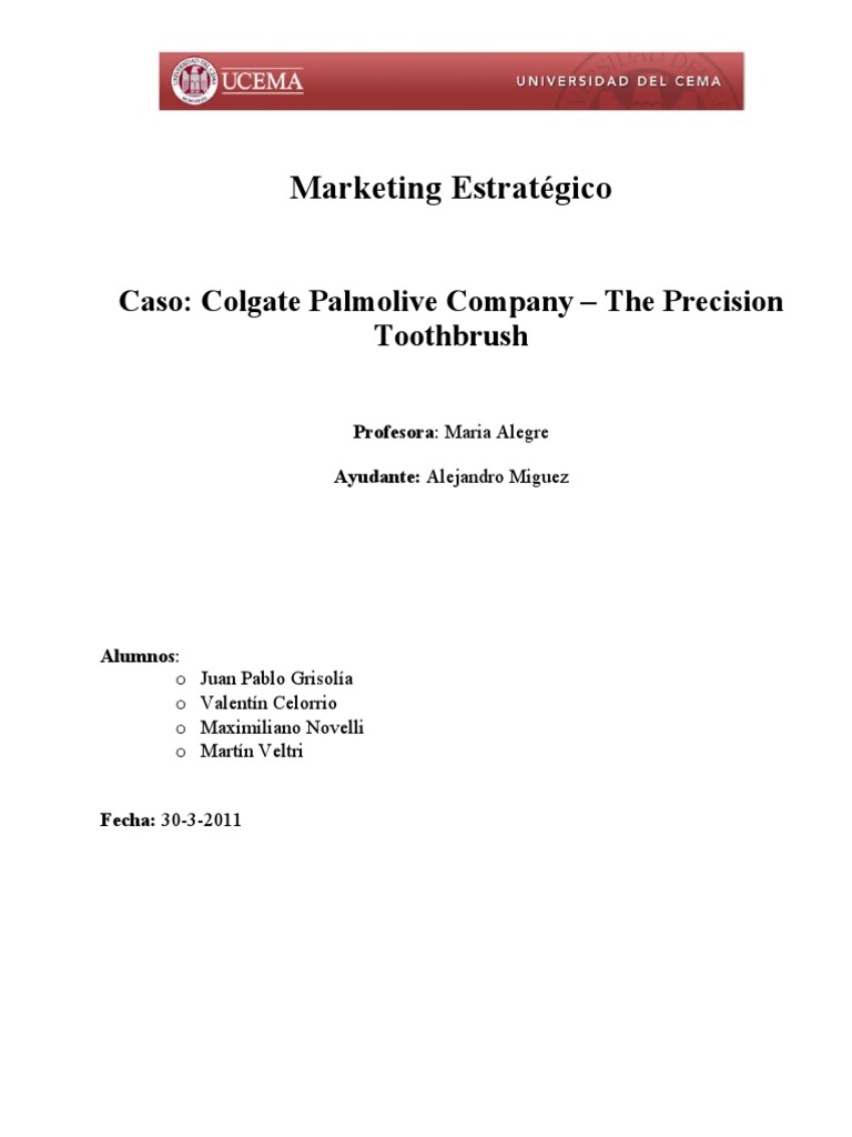 Caso Colgate | PDF | Producto (Negocio) | Diente humano
