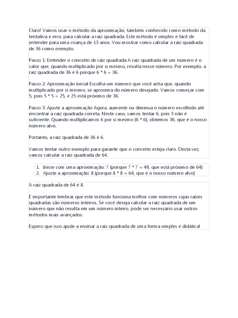 Raiz Quadrada Simples | PDF | Raiz quadrada | Matemática