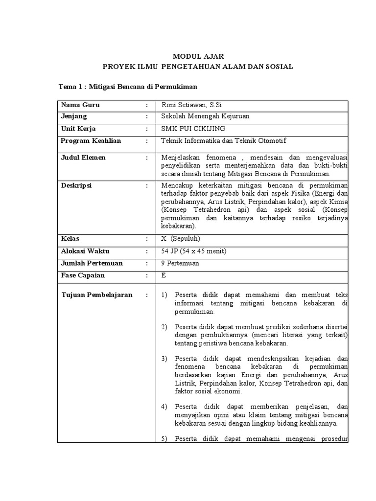 MODUL 1 IPAS-Roni Setiawan, S.Si. | PDF | Sains & Matematika