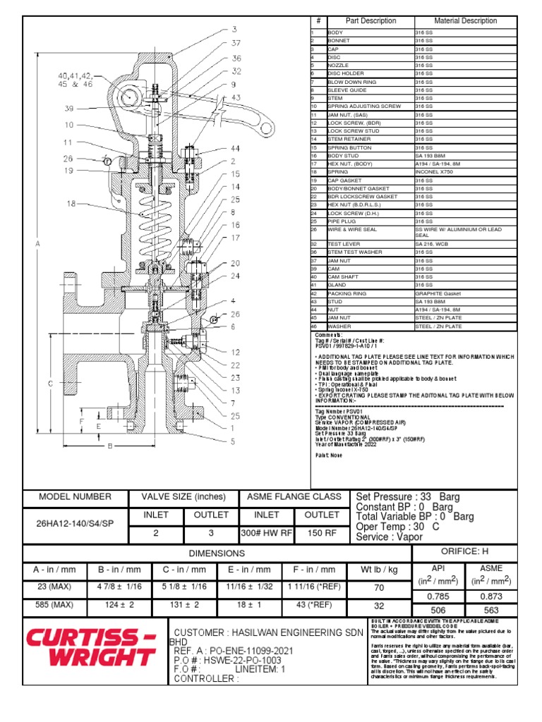 P11099 - Gad For PSV | PDF | Valve | Mechanical Engineering