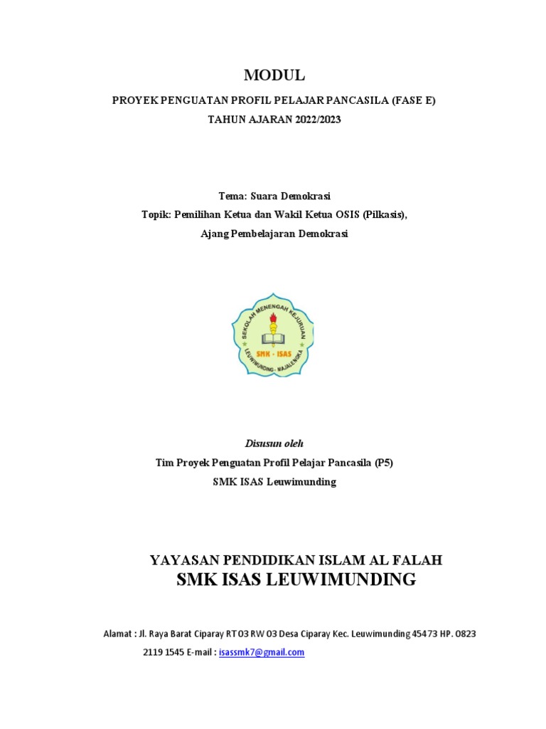 Modul P5 SMK ISAS LMD ESIH KURNIASIH | PDF