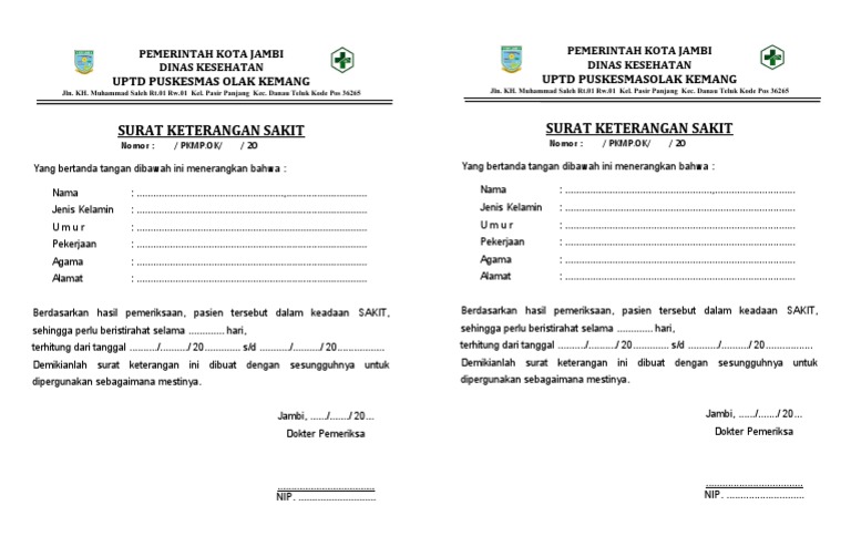 Surat Keterangan Sakit | PDF