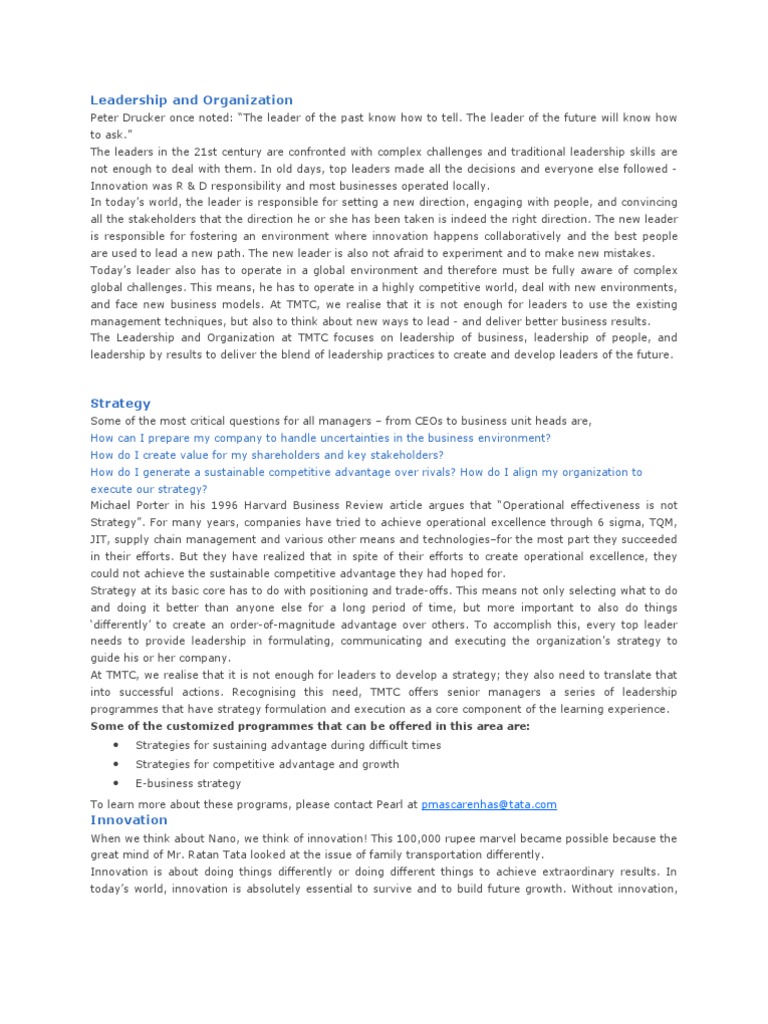 Peter Drucker - Leadership.strategy | PDF | Strategic Management ...