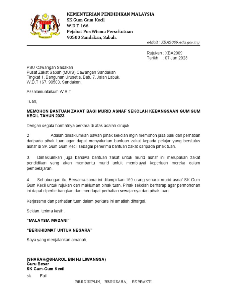 Surat Zakat Asnaf | PDF