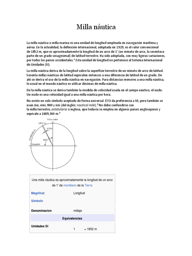 Milla Náutica | PDF | Geografía | Unidades de medida