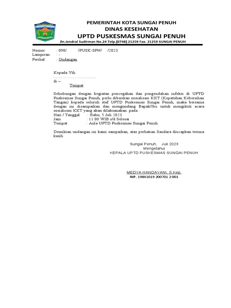 Undangan Dan Notulen Ssliasi KKT | PDF