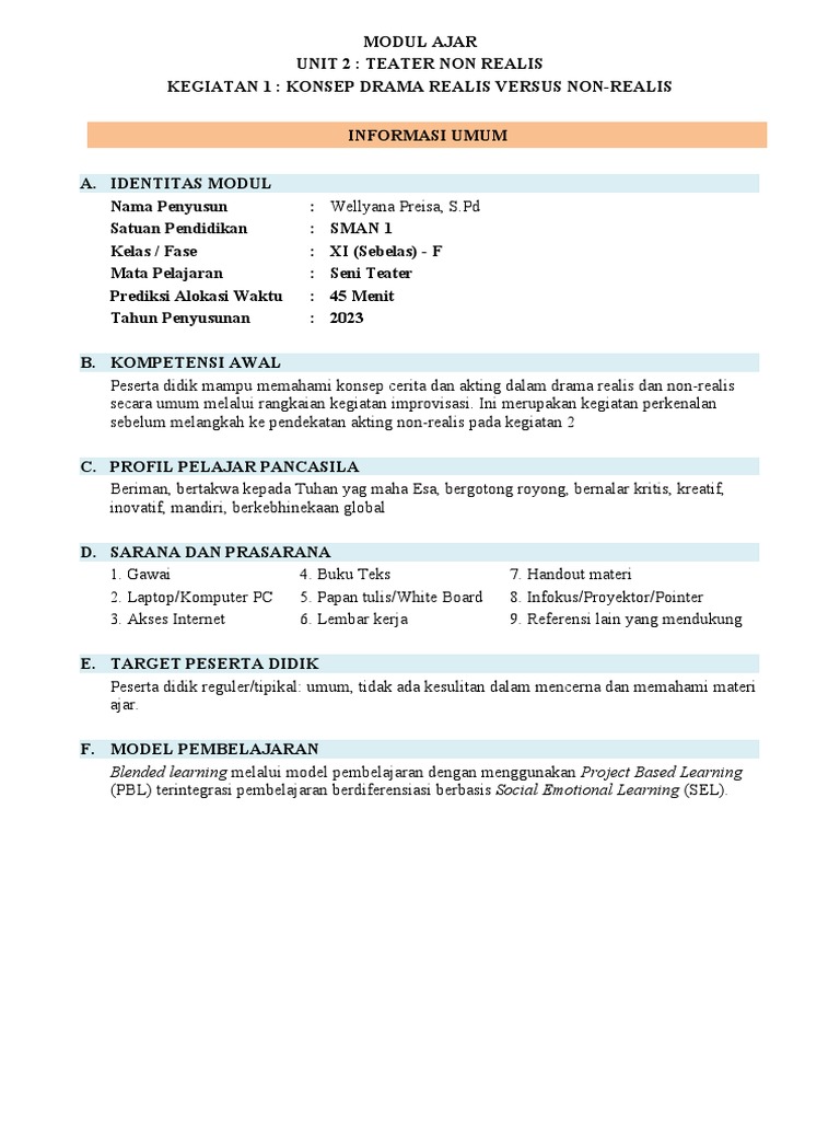 Memahami Teater Non-Realis dan Realis | PDF