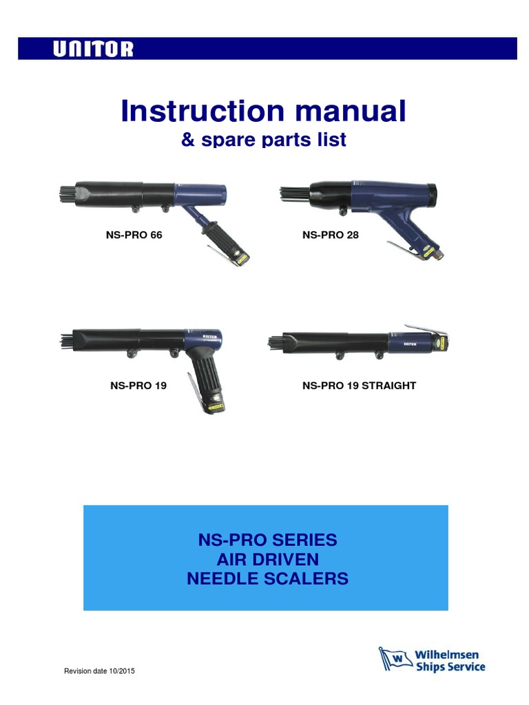 NS-PRO Series Needle Scalers Manual | PDF | Valve | Mechanical Engineering