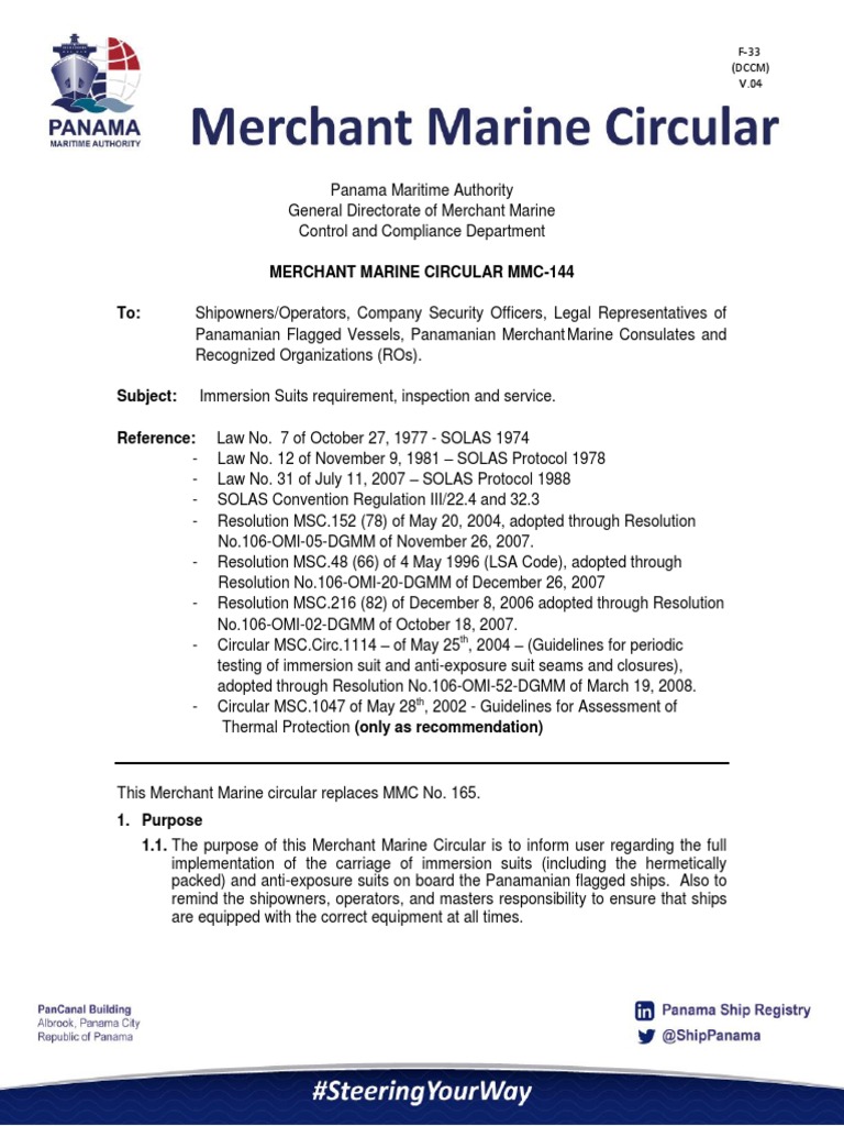 MMC 144 SEGUMAR Apr2023 Rev MR | PDF | Ships | Manufactured Goods