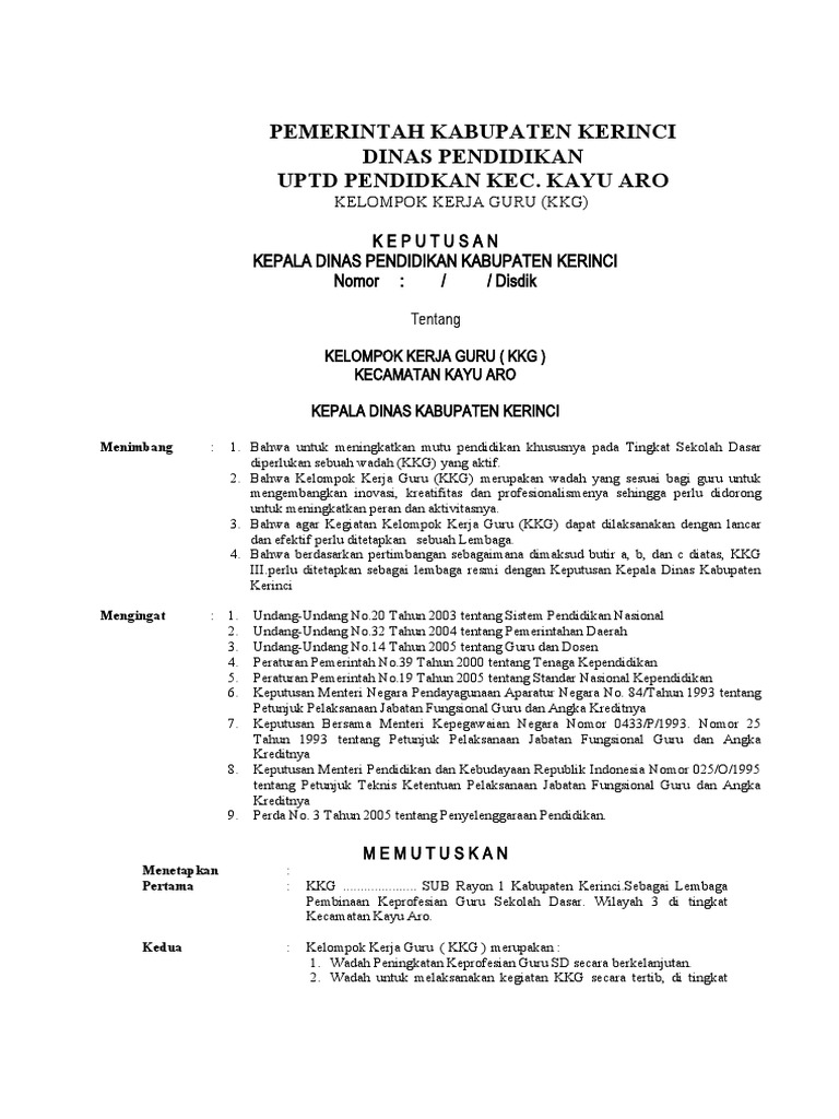 Contoh Format Pokja 1 | PDF