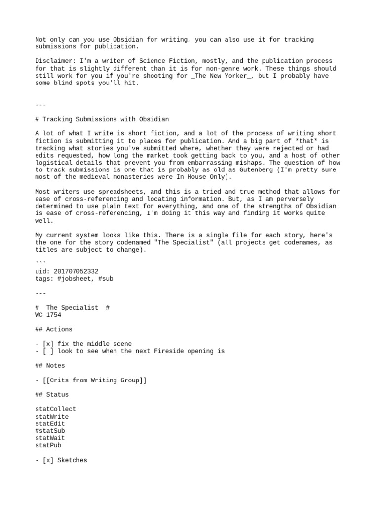 03 Tracking Submissions in Obsidian | PDF | Computing