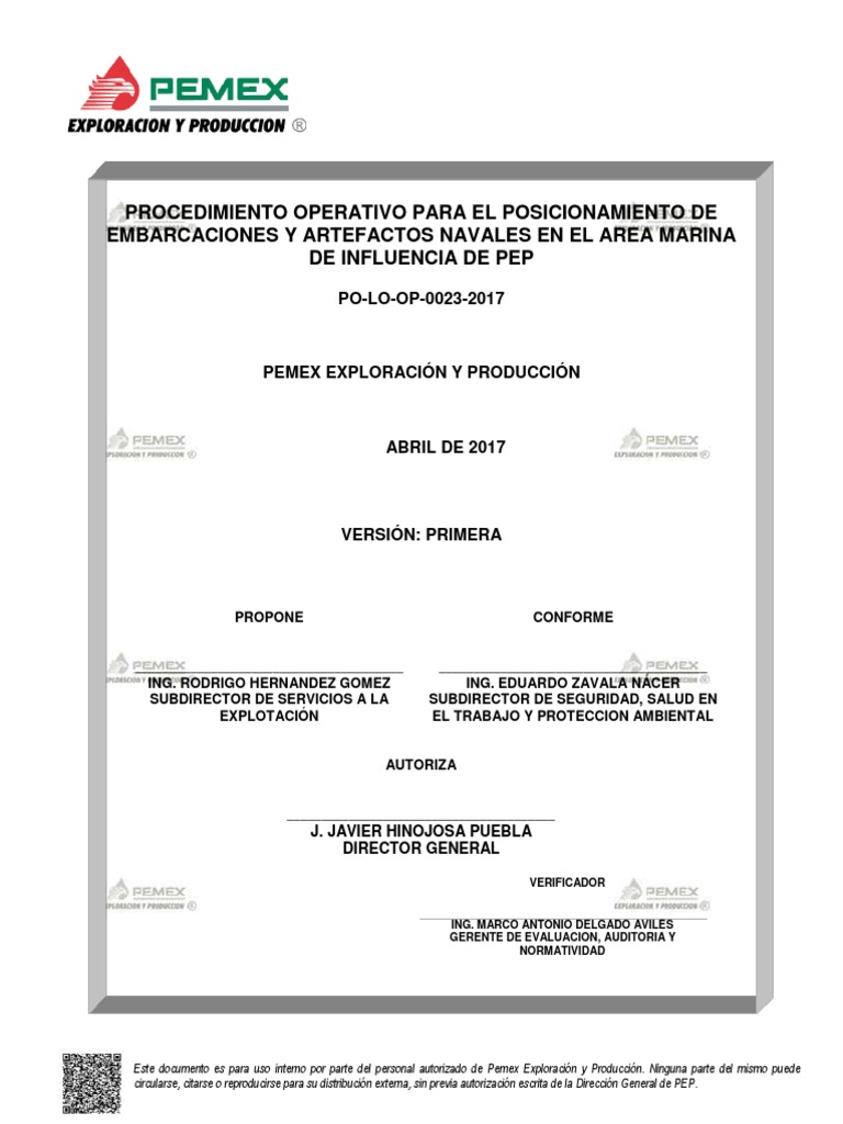 Procedimiento Posicionamiento Naval PEP | PDF | Buques | Remolcador