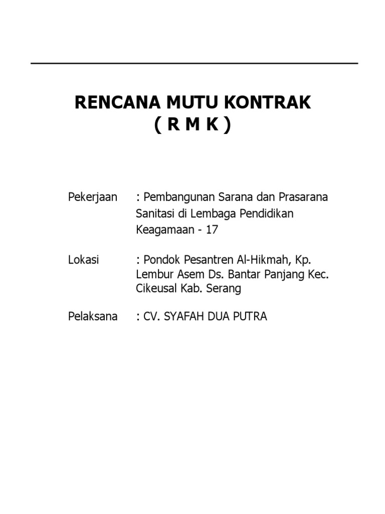 RMK CV. Syafah | PDF
