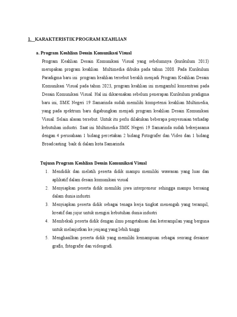 Karakteristik Program Keahlian DKV | PDF