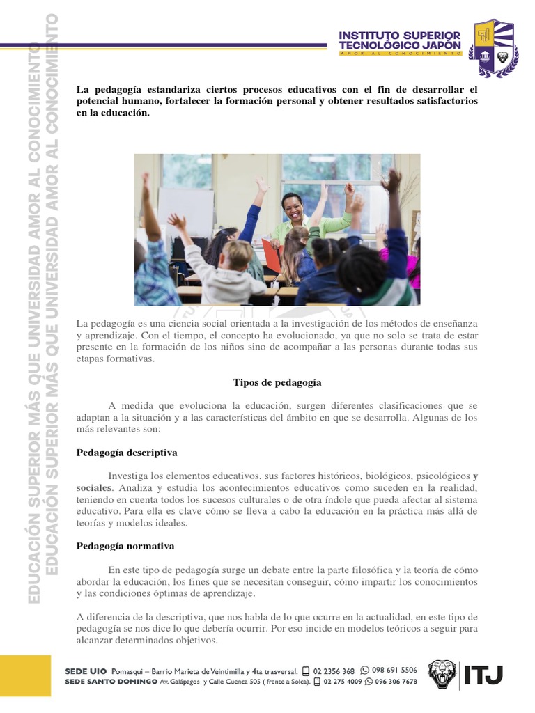 Tipos de Pedagogia | PDF | Bienestar | Ciencia y matemática Tipos de Pedagogia | PDF | Bienestar | Ciencia y matemática