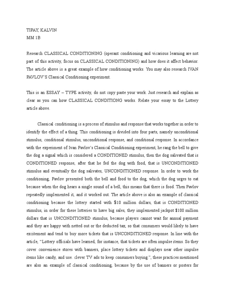 Classical Conditioning Explained | PDF | Classical Conditioning ...