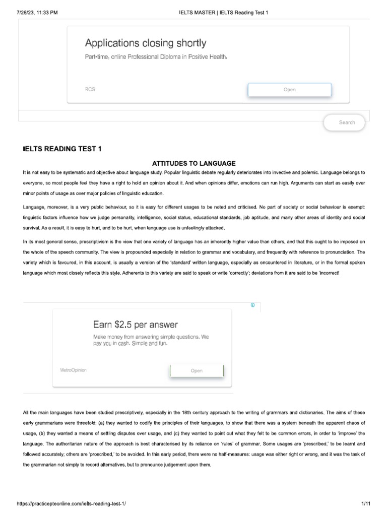 Reading Question On Ilets | PDF