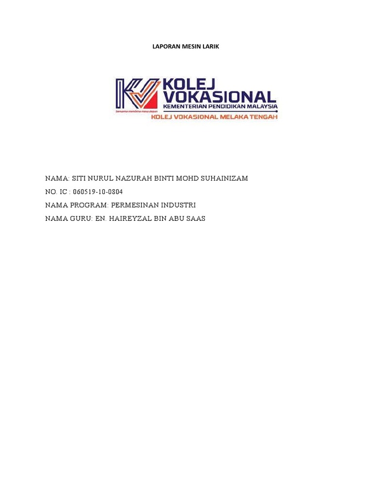 Laporan Mesin Larik | PDF