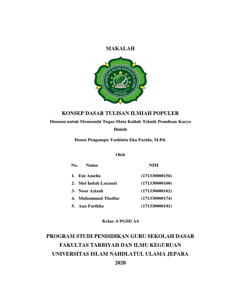 Kelompok 6 - Konsep Dasar Tulisan Ilmiah Populer | PDF