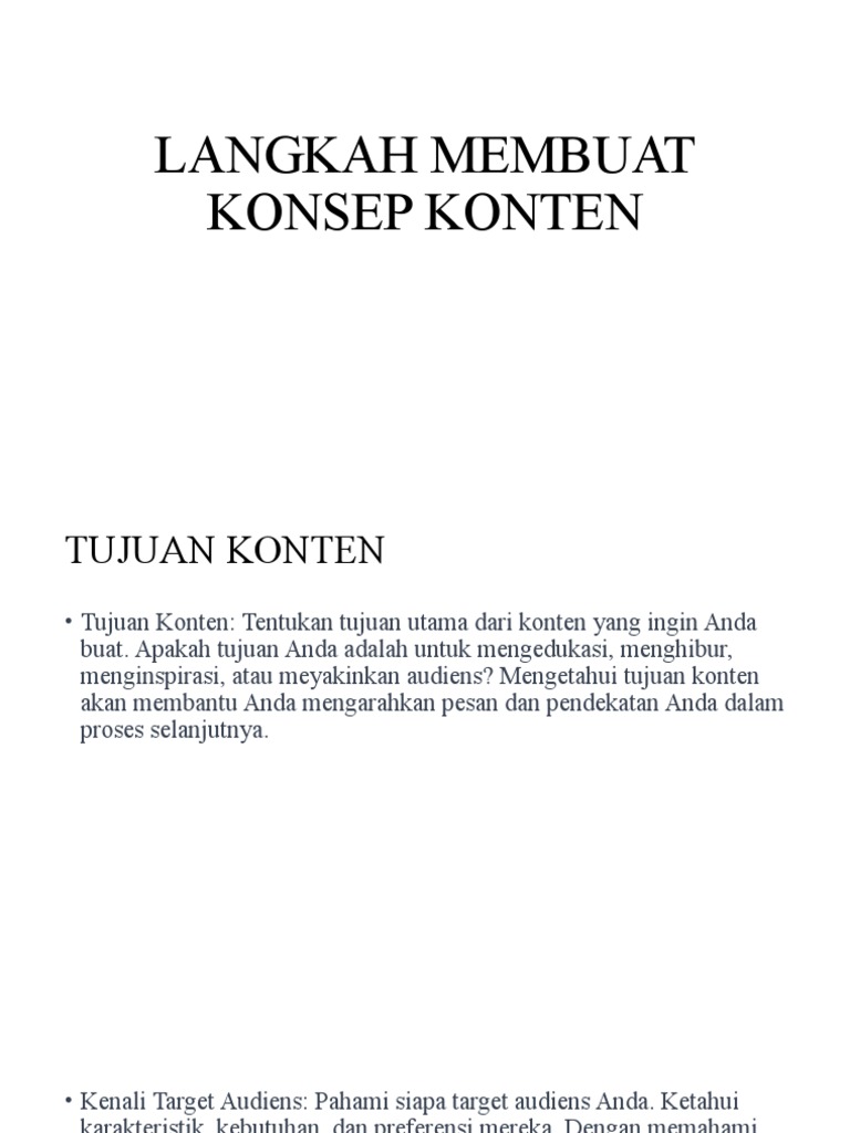 LANGKAH MEMBUAT KONSEP KONTEN | PDF