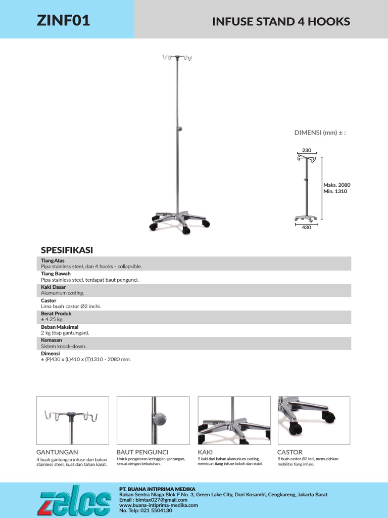 ZELOS Infuse Stand 4 Hooks | PDF