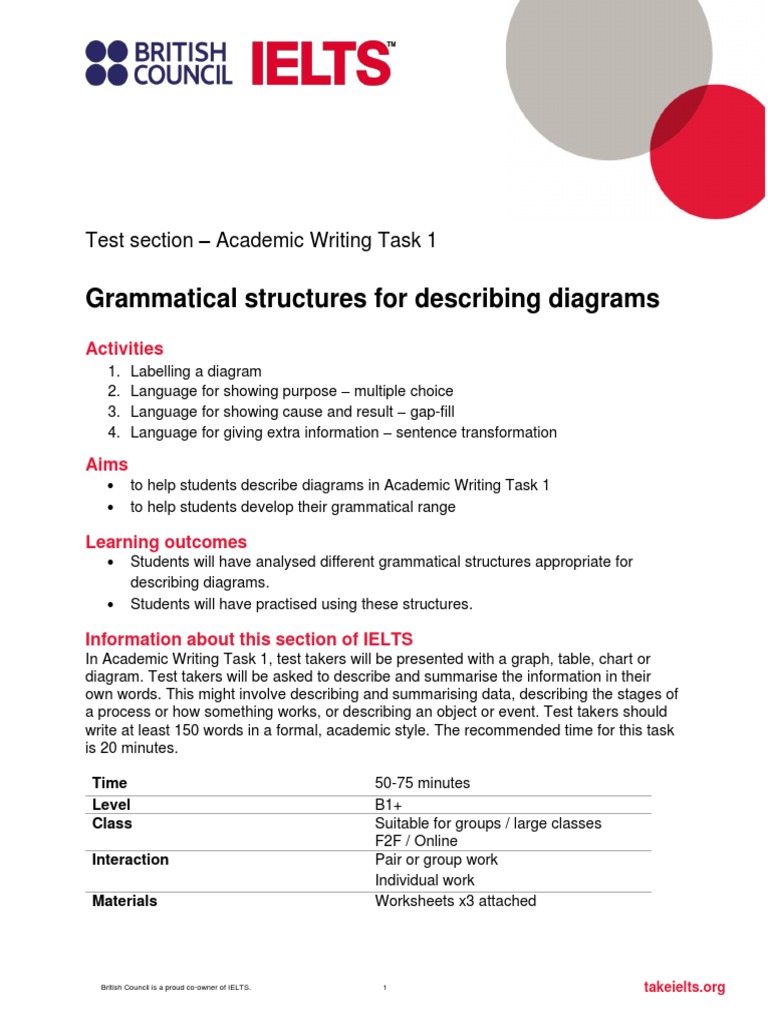 Academic Writing Task 1 Grammatical Structures For Describing Diagrams ...