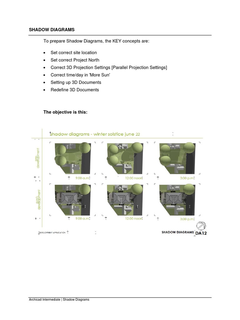 Archicad Shadow Diagrams Guide | PDF | 3 D Computer Graphics