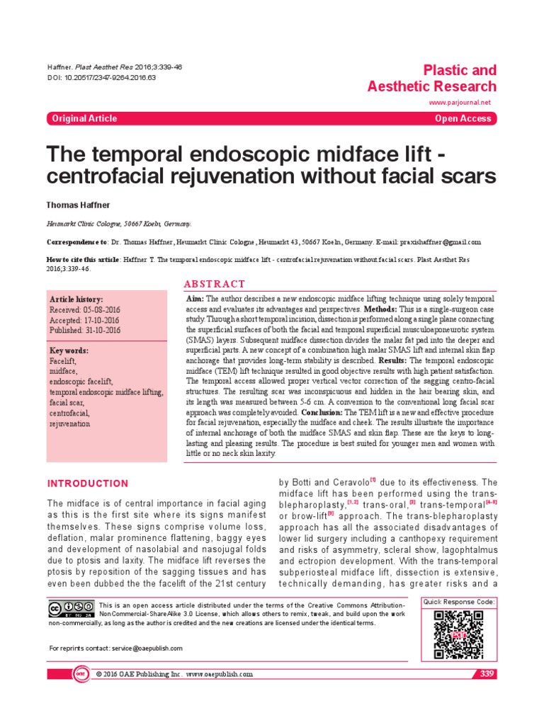 Endoscopic Midface Lift | PDF | Medical Specialties | Surgery